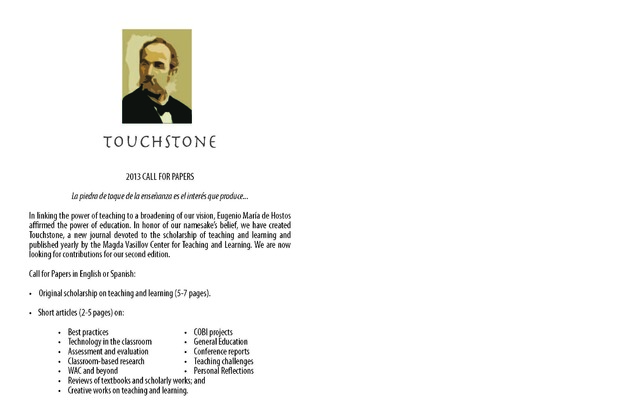 Touchstone - Spring 2012 | Manifold @CUNY